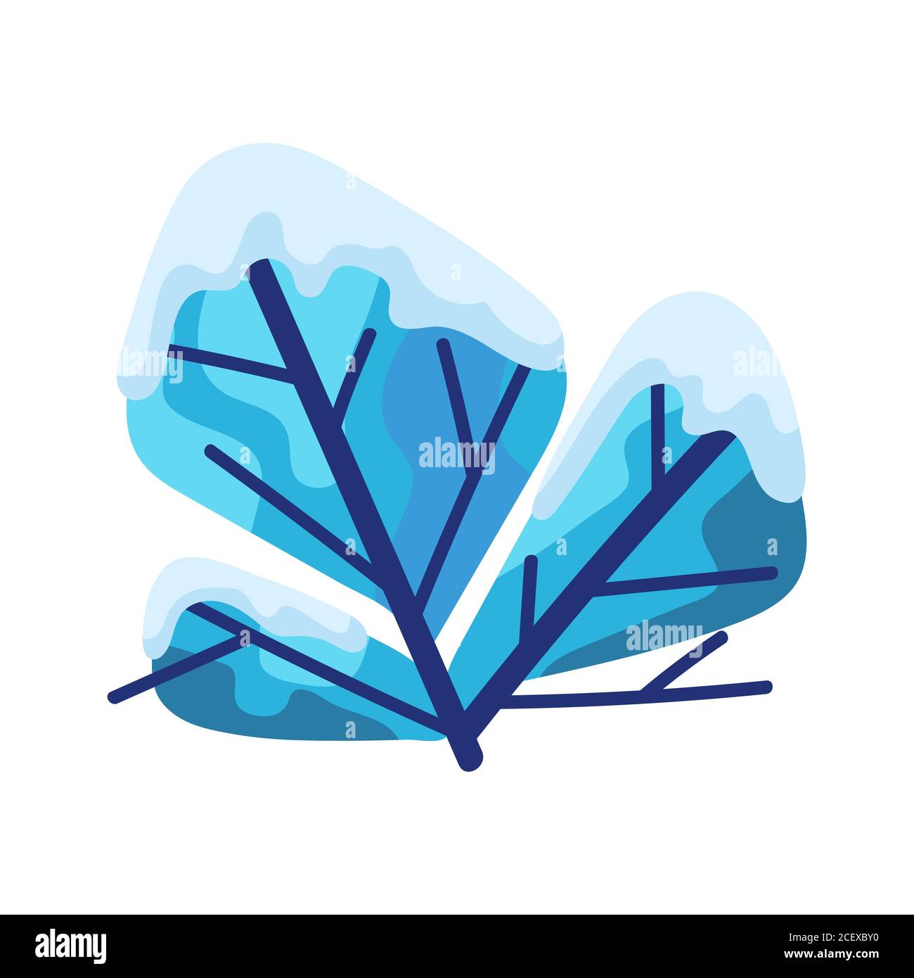 Winter abstract bush with snow Stock Vector Image & Art - Alamy