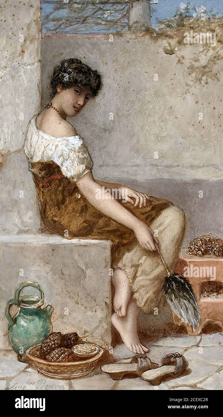 Bouvier Auguste Jules - Roman Fruit Seller - British School - 19th ...