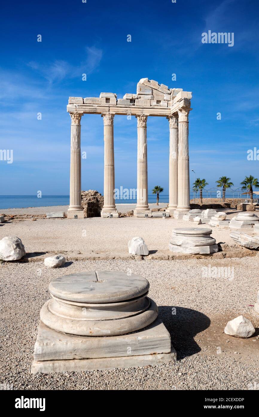 Temple of Apollo ancient ruins in Side Turkey Stock Photo - Alamy