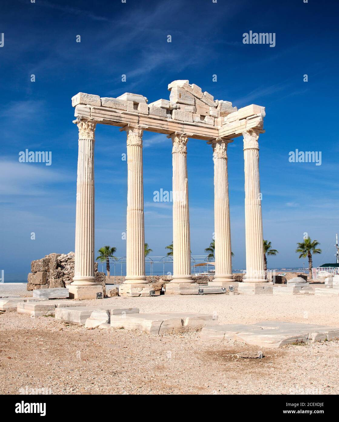 Temple of Apollo ancient ruins in Side Turkey Stock Photo - Alamy