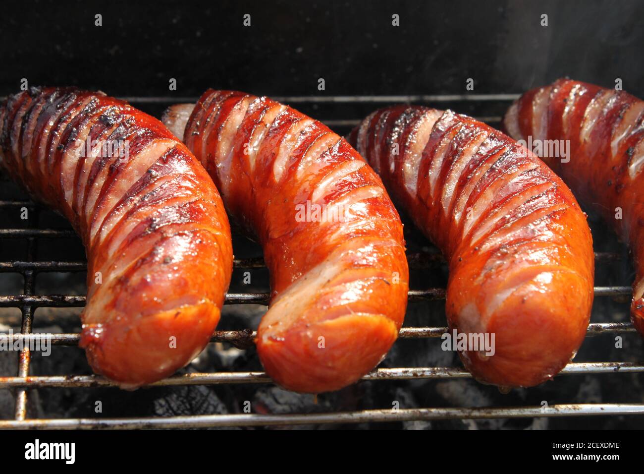 grilled sausages close up, barbecue Stock Photo - Alamy