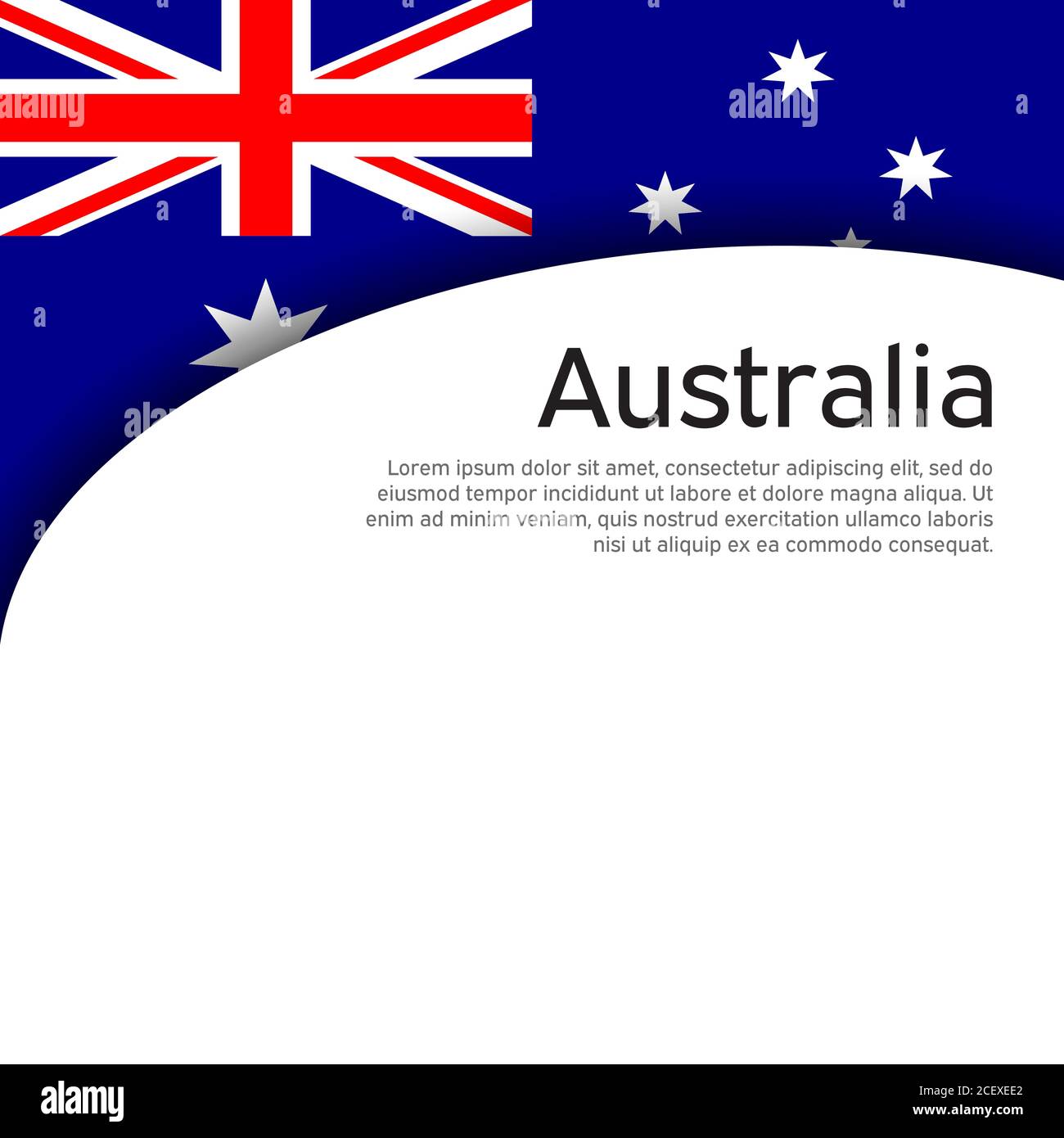 Australia flag on a white background. National poster design. Business ...