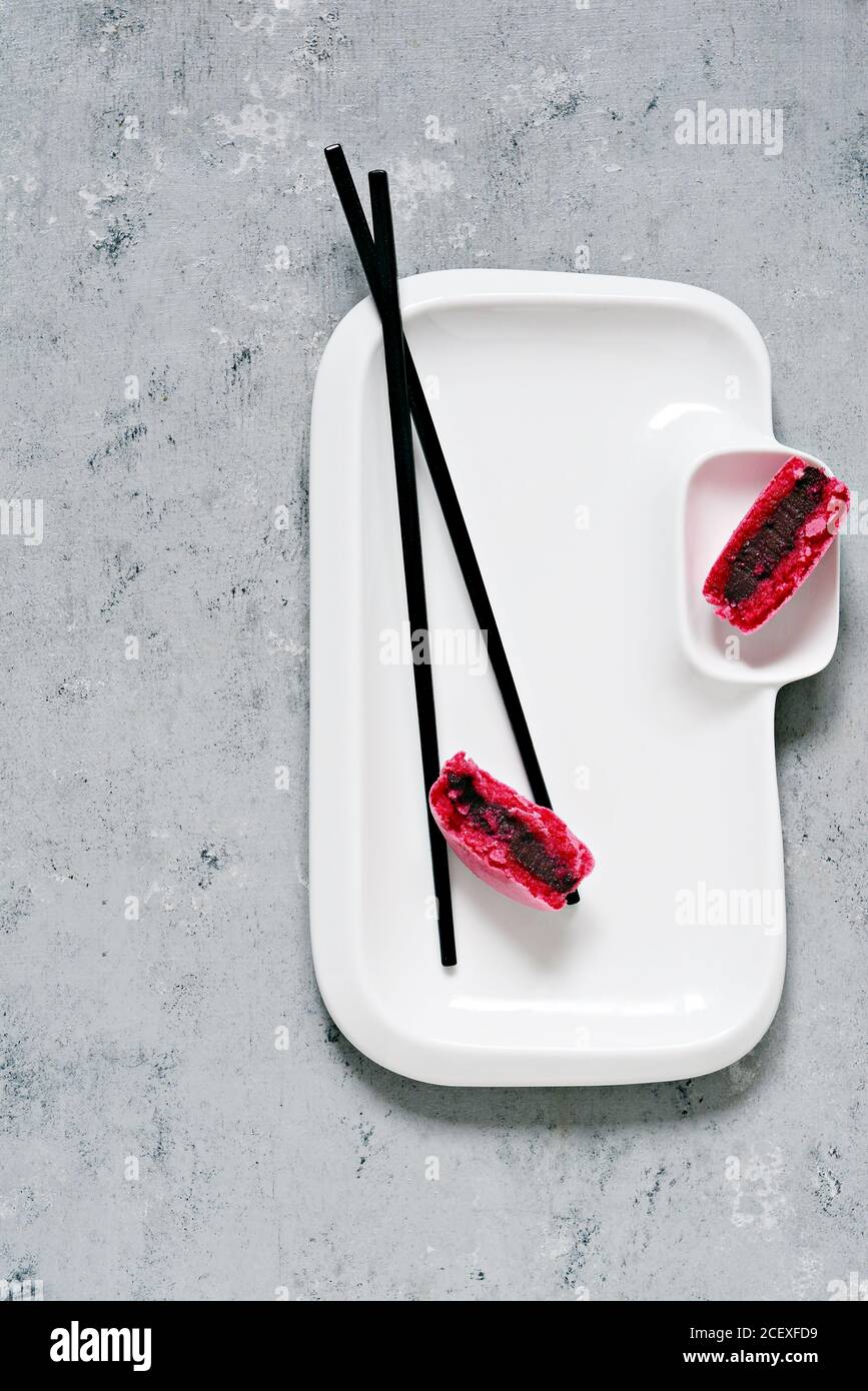 French assorted macarons cakes on a rectangular dish. Colorful Small ...