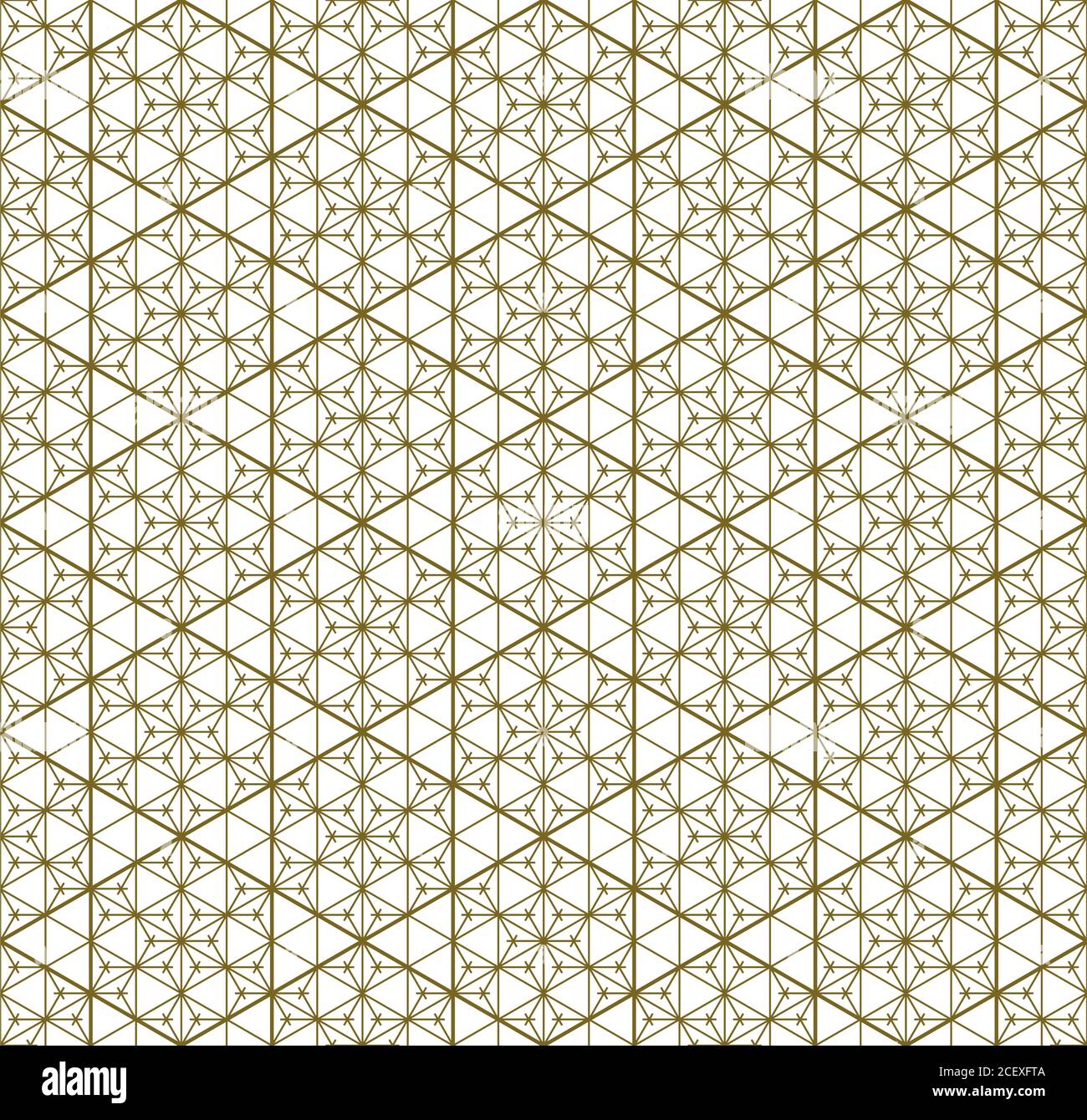 Japanese seamless Kumiko pattern in golden lines Stock Vector Image ...