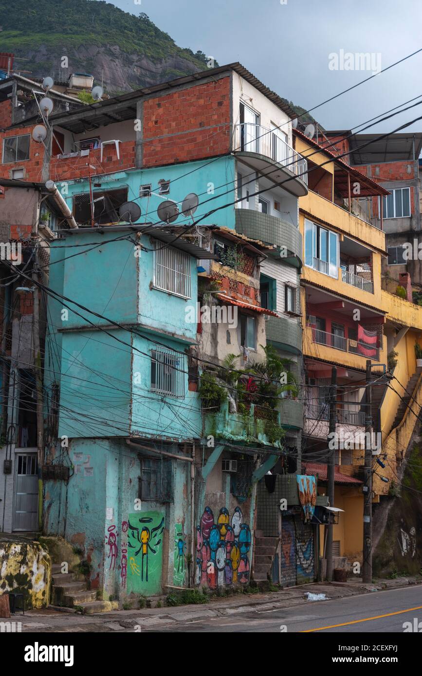 Rio de Janeiro downtown and favela. Brazil Stock Photo - Alamy