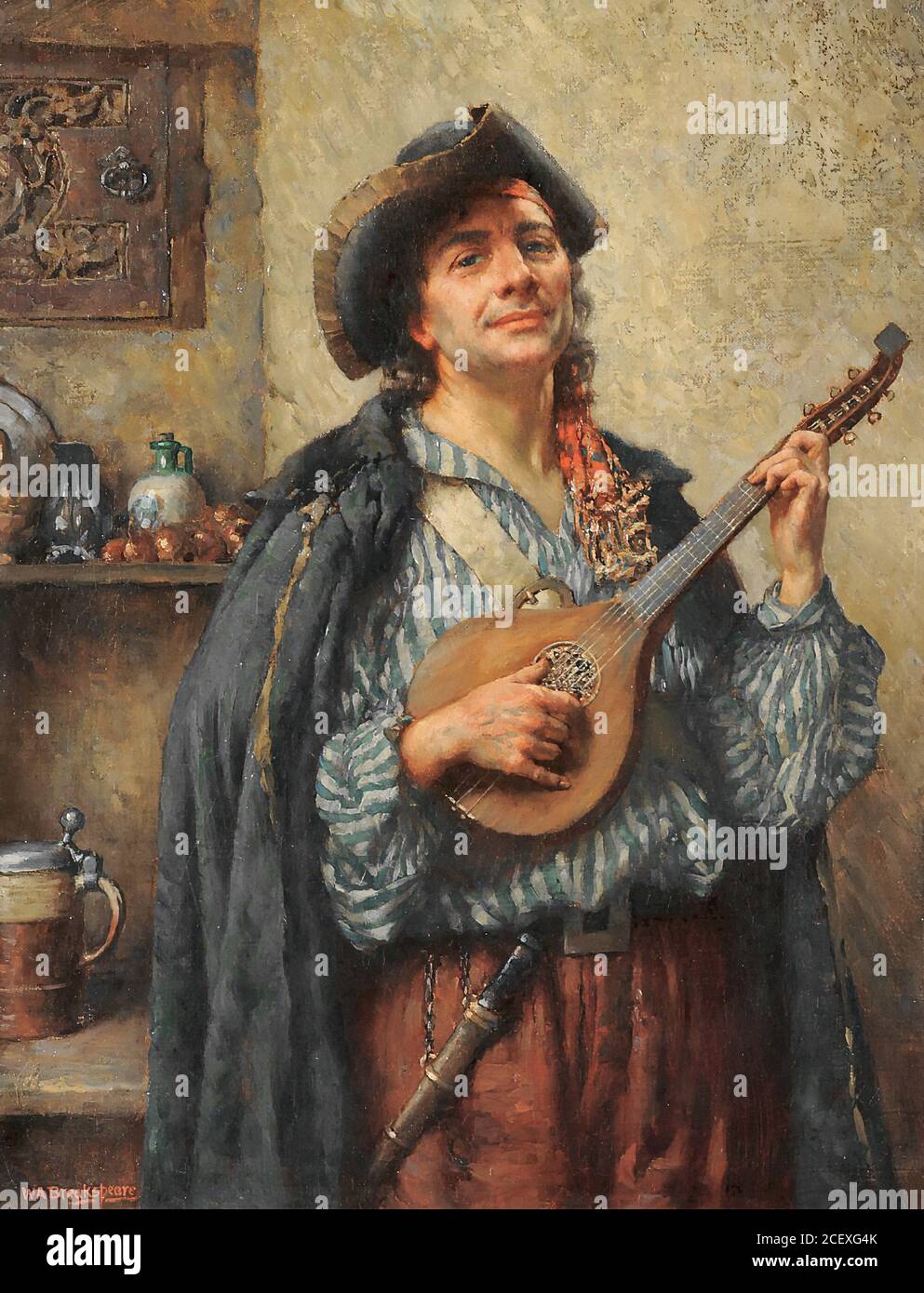 Breakspeare William Arthur - the Guitar Player - British School - 19th ...