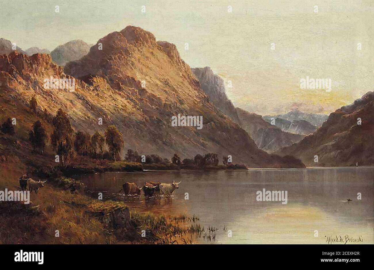 Breanski I Alfred De - a Highland Sunset - British School - 19th ...
