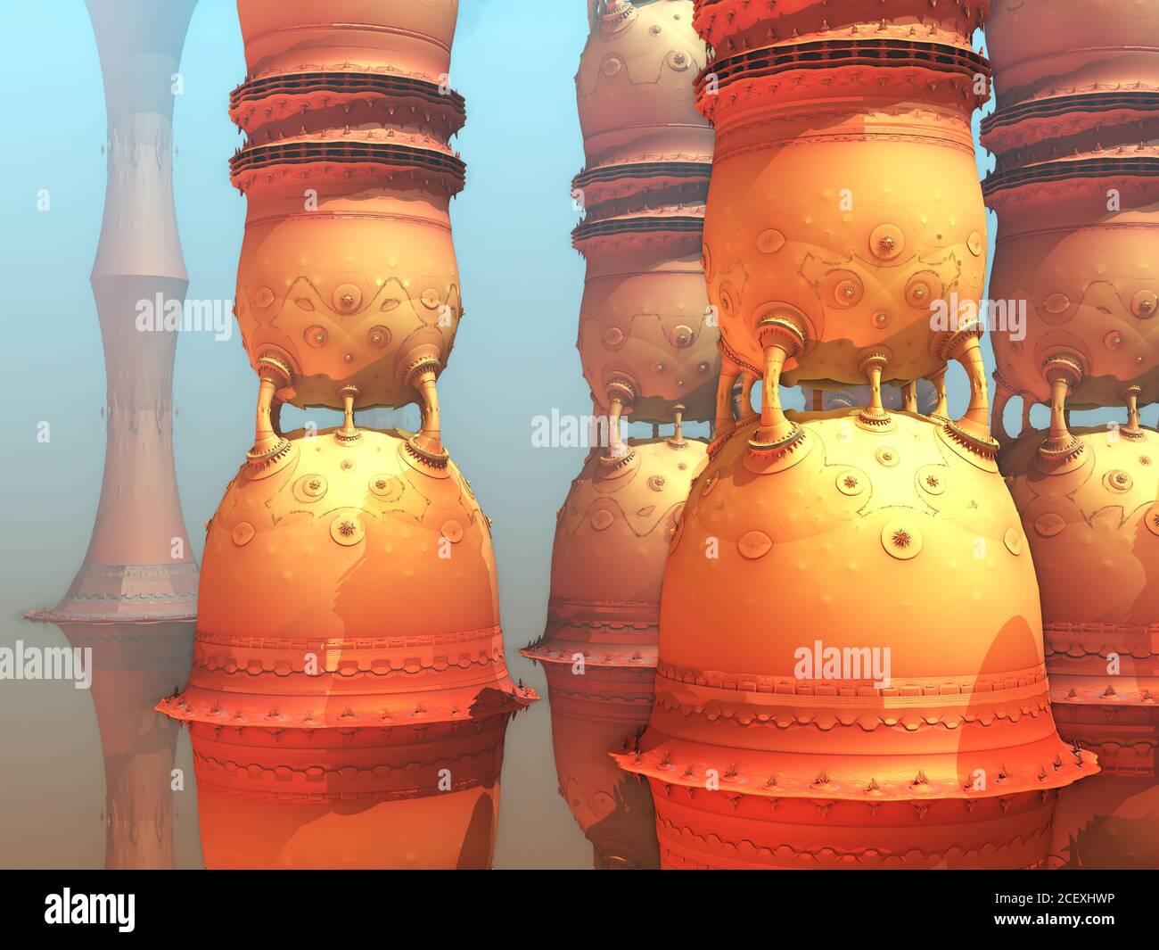 Abstract background, fantastic 3D structures, fictional sci fi ...