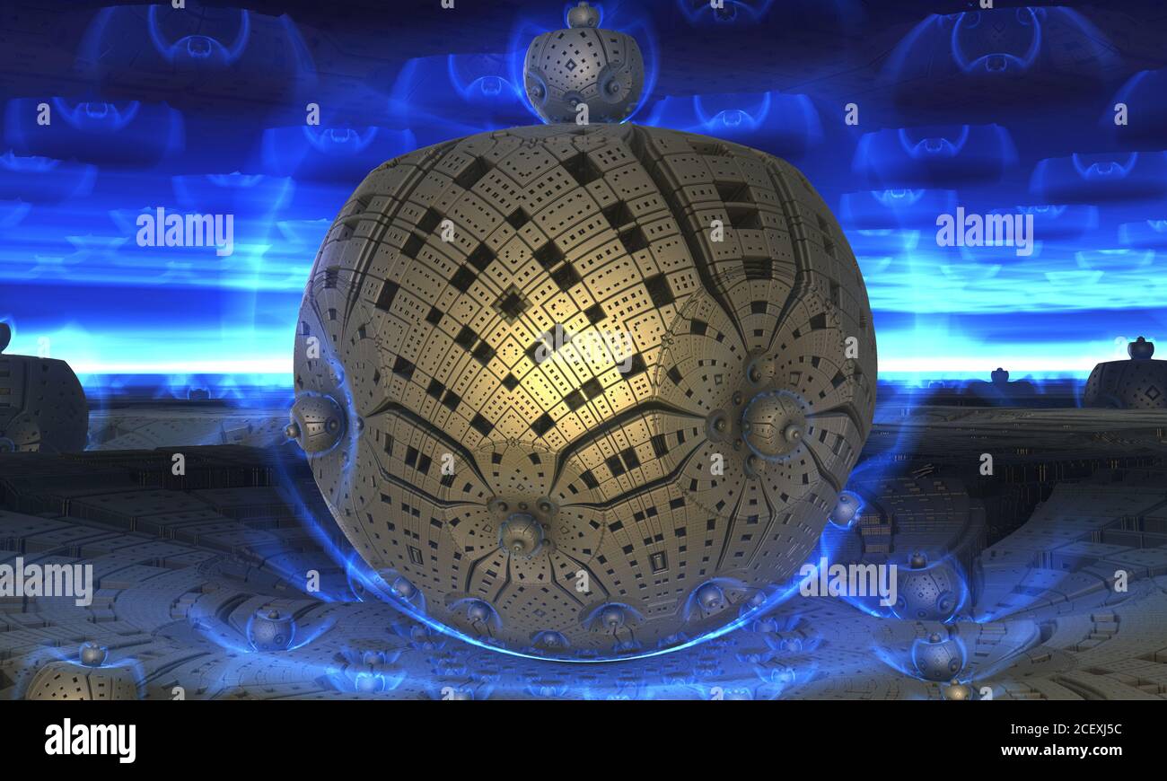 Abstract background 3D, fantastic blue spheres, interesting render ...