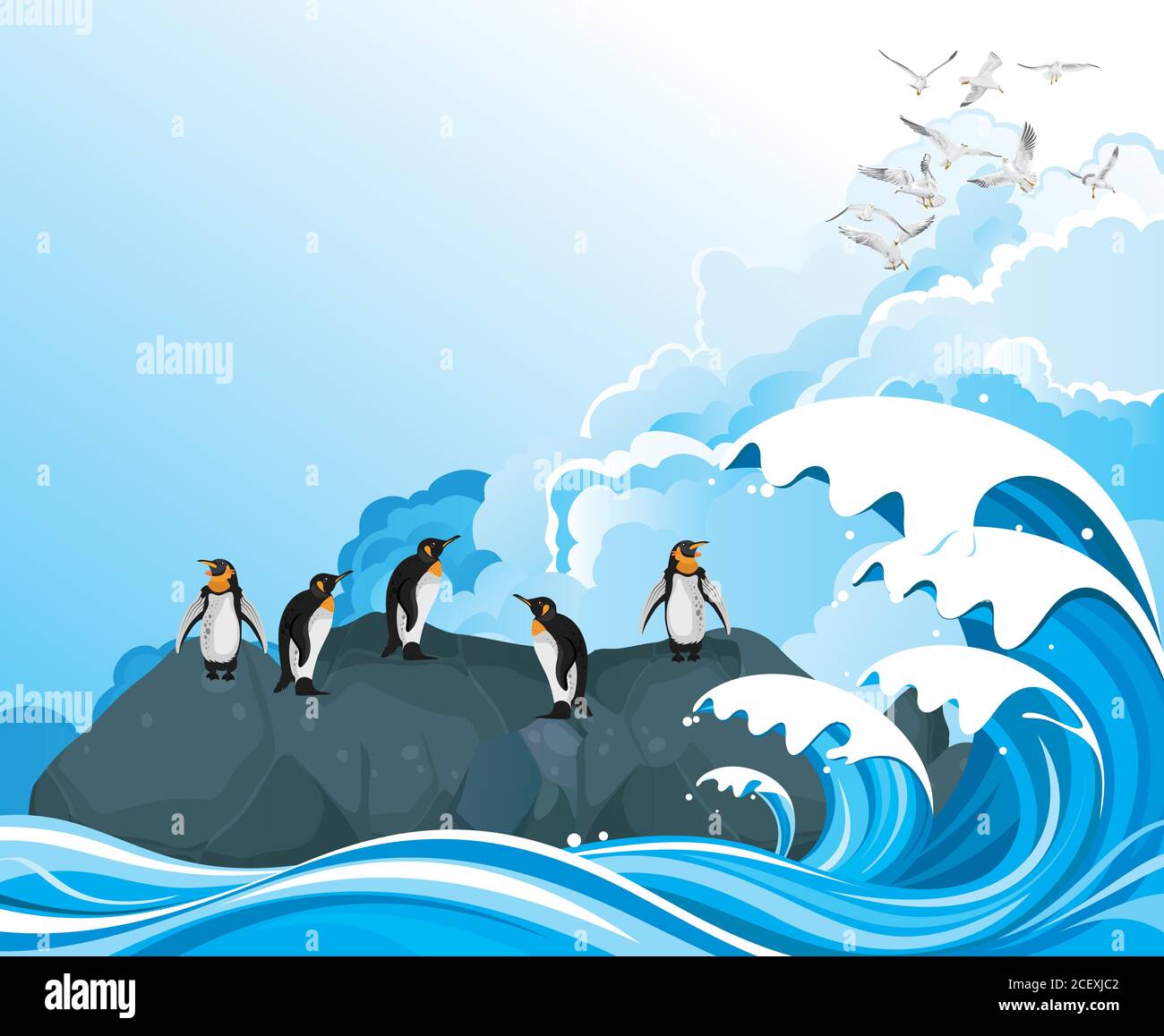 Seas rough waves Stock Vector Images - Alamy