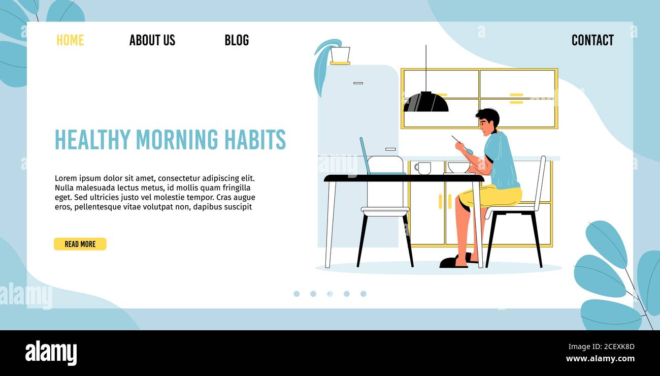 Man eating healthy morning Stock Vector Images - Alamy