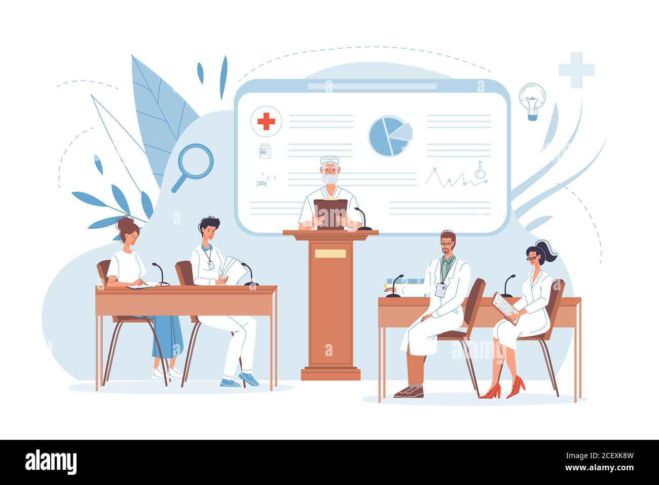Medical doctor conference clinic research training Stock Vector Image ...