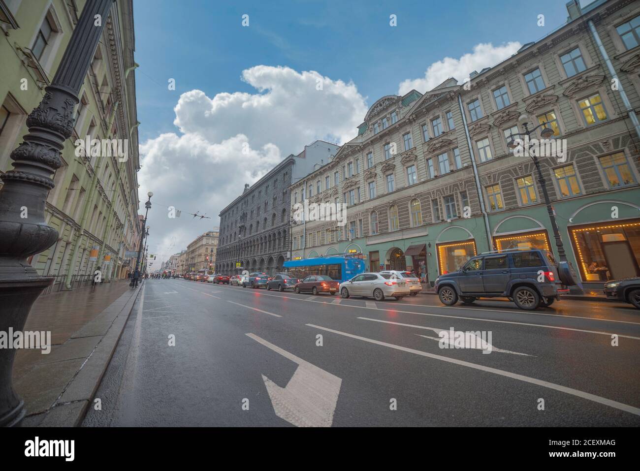 Nevsky prospekt - the main street of St. Petersburg. Russia Stock Photo ...