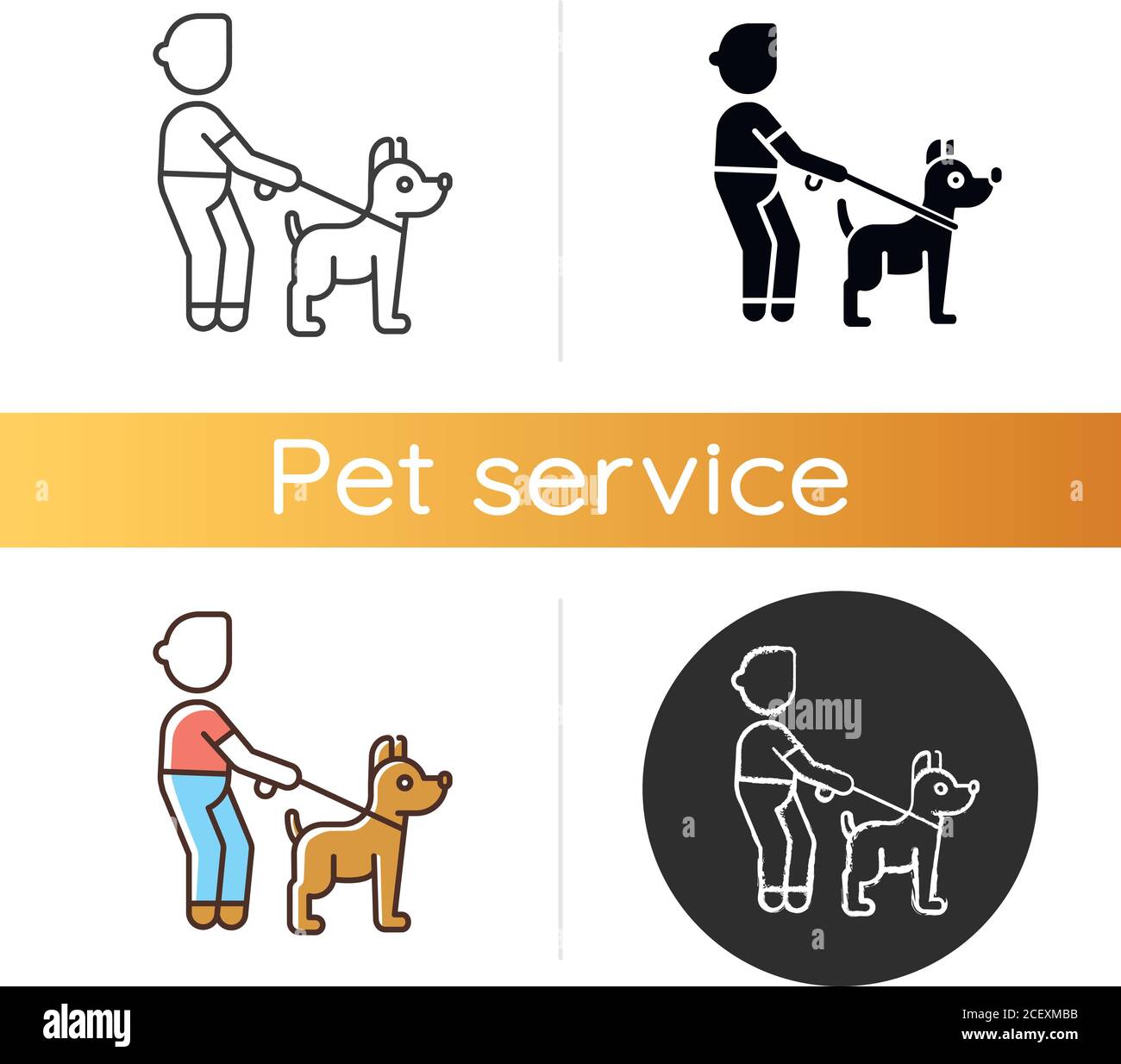 Pet walking service icon Stock Vector Image & Art - Alamy