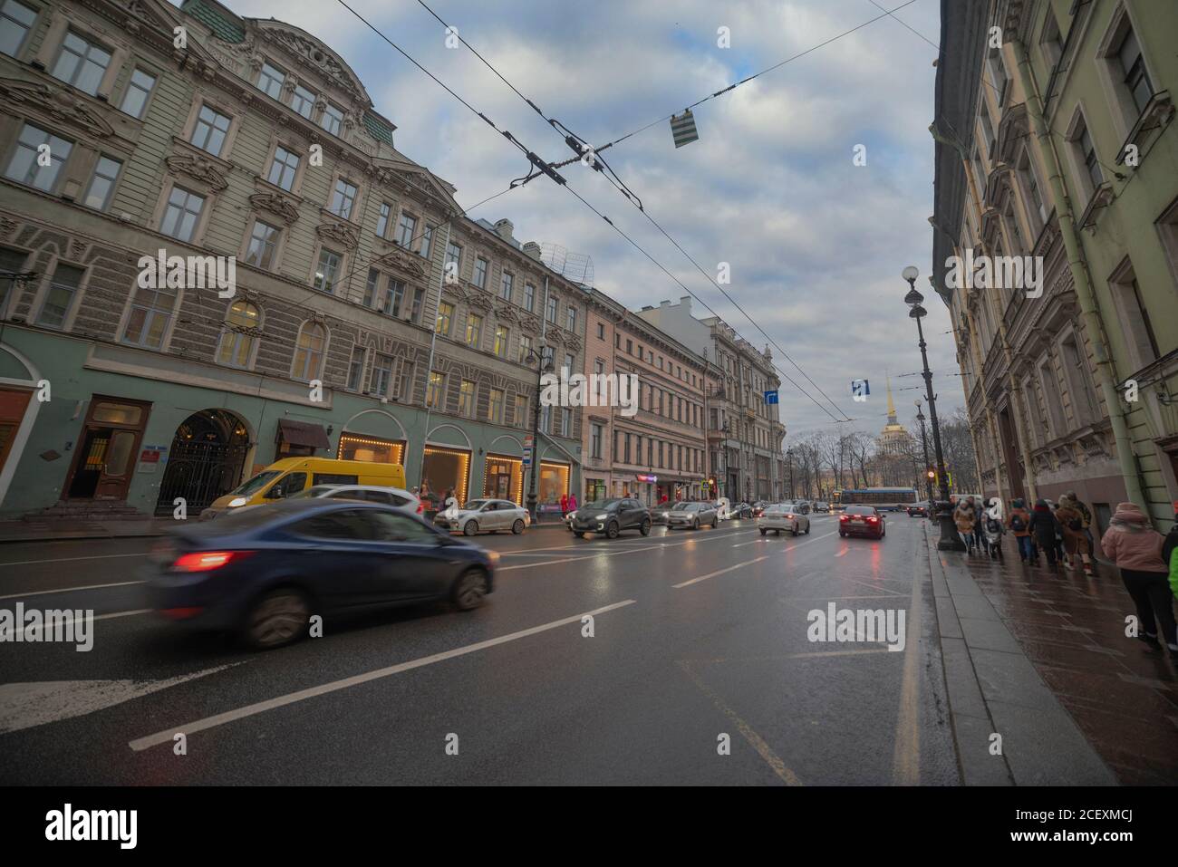 Nevsky prospekt - the main street of St. Petersburg. Russia Stock Photo ...