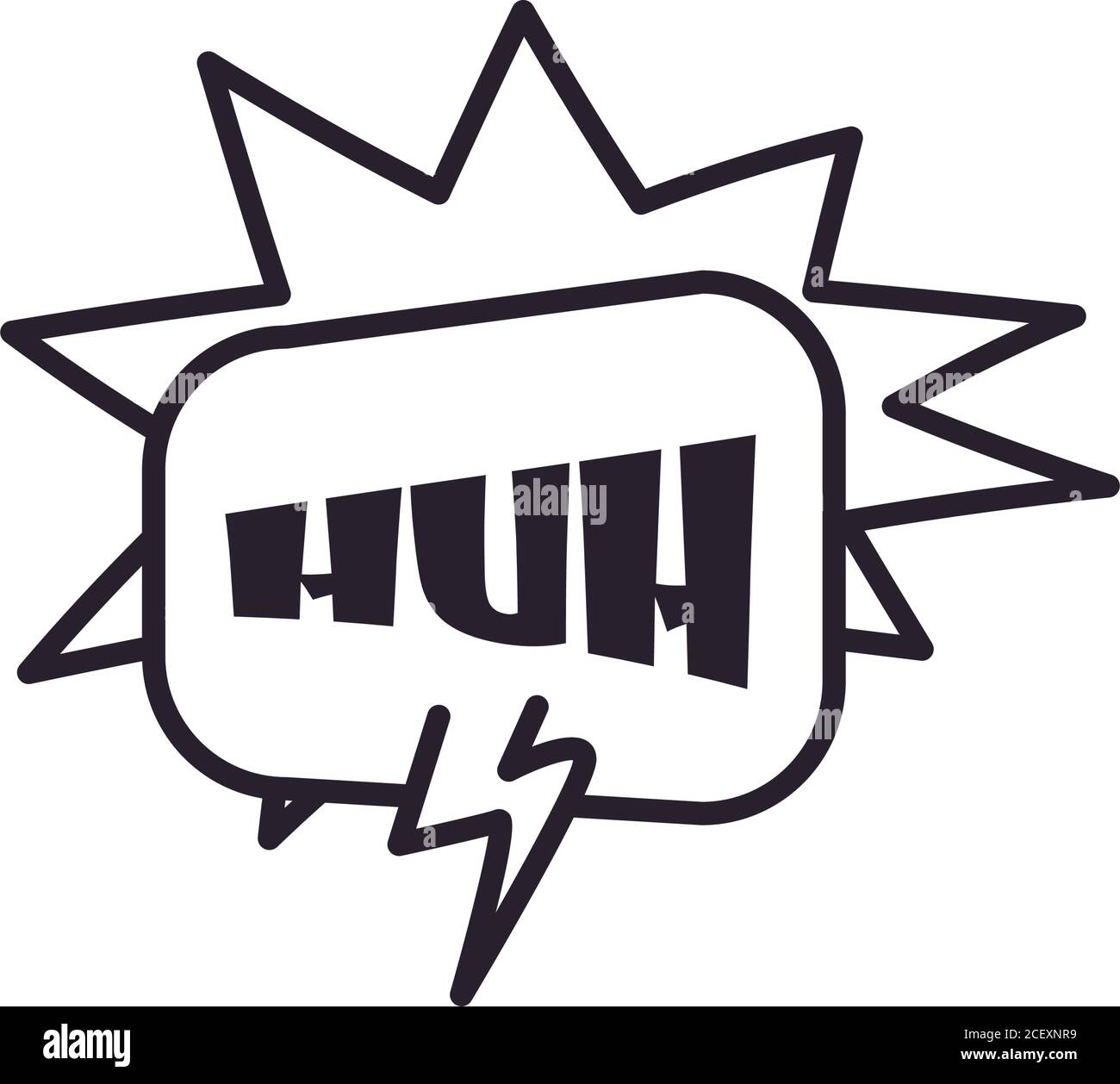 huh explosion bubble line style icon design of pop art retro expression ...