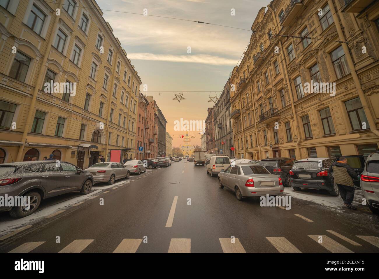 Nevsky prospekt - the main street of St. Petersburg. Russia Stock Photo ...