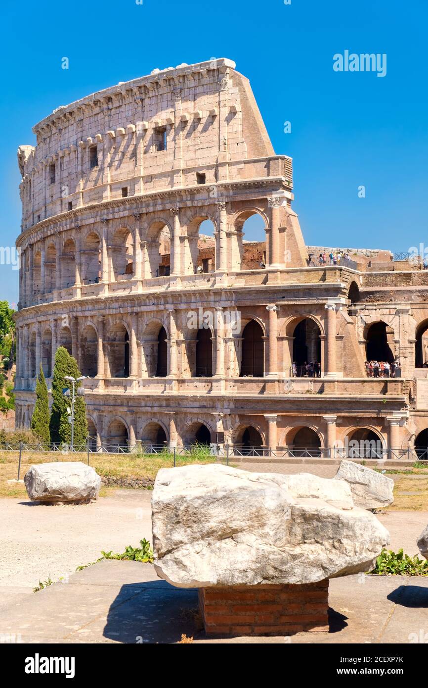 The Colosseum, a symbol of antiquity and of the city of Rome Stock ...