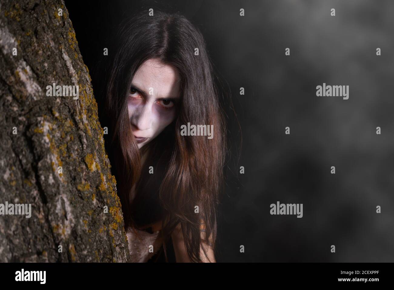 Scary ghost woman, halloween theme. Dark, fear. High quality photo ...