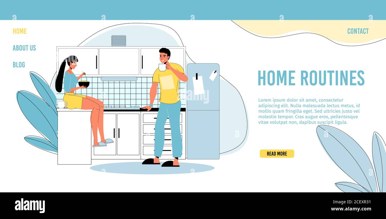 Daily life family kitchen Stock Vector Images - Alamy