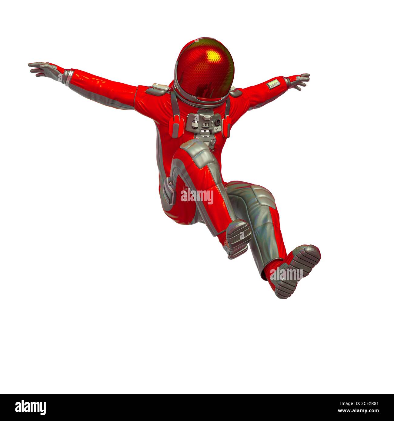 astronaut explorer landing in white background, 3d illustration Stock ...