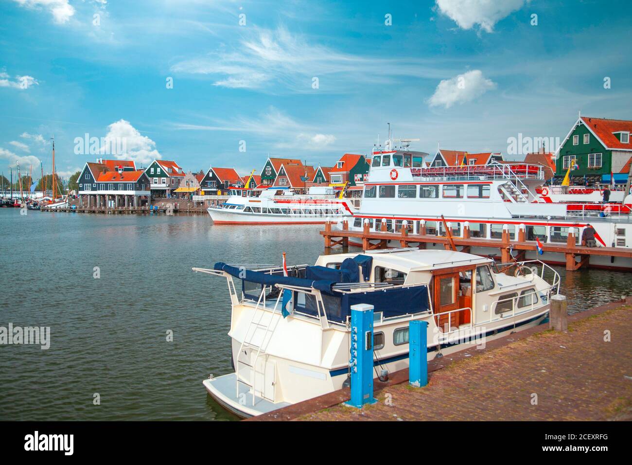 Traditional houses in Holland town Volendam, Netherlands Stock Photo ...