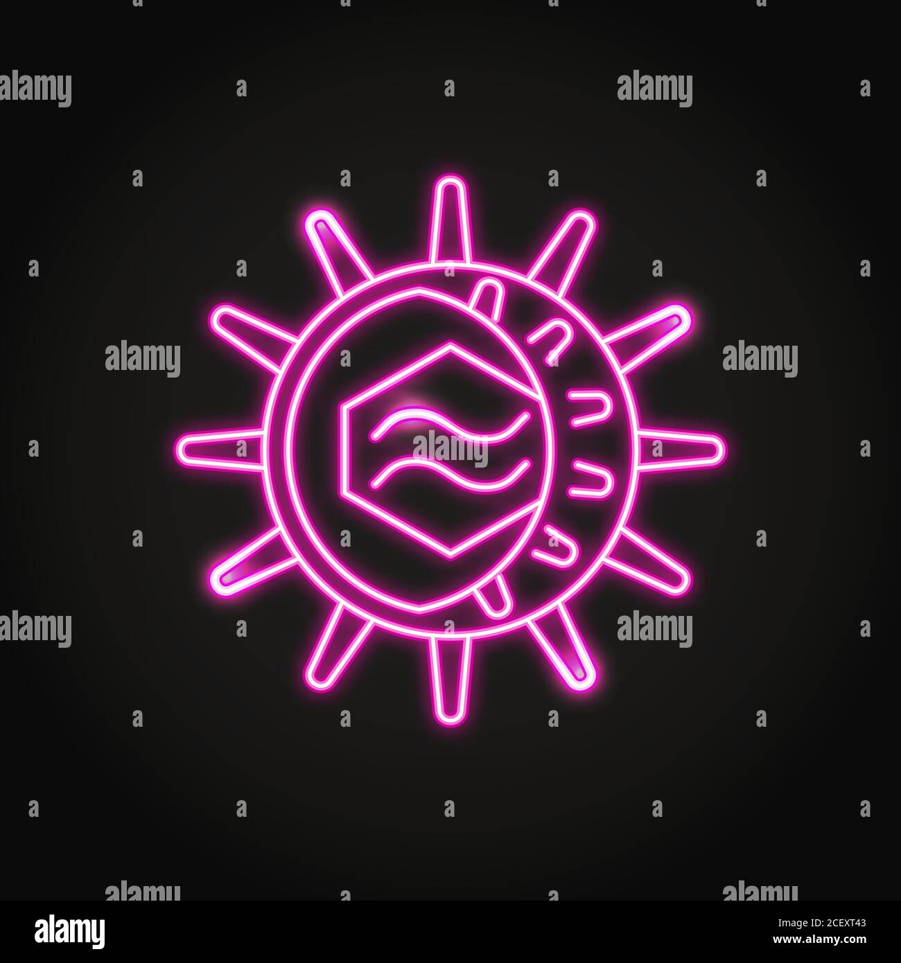Neon cytomegalovirus icon in line style. CMV virus cell symbol. Vector ...