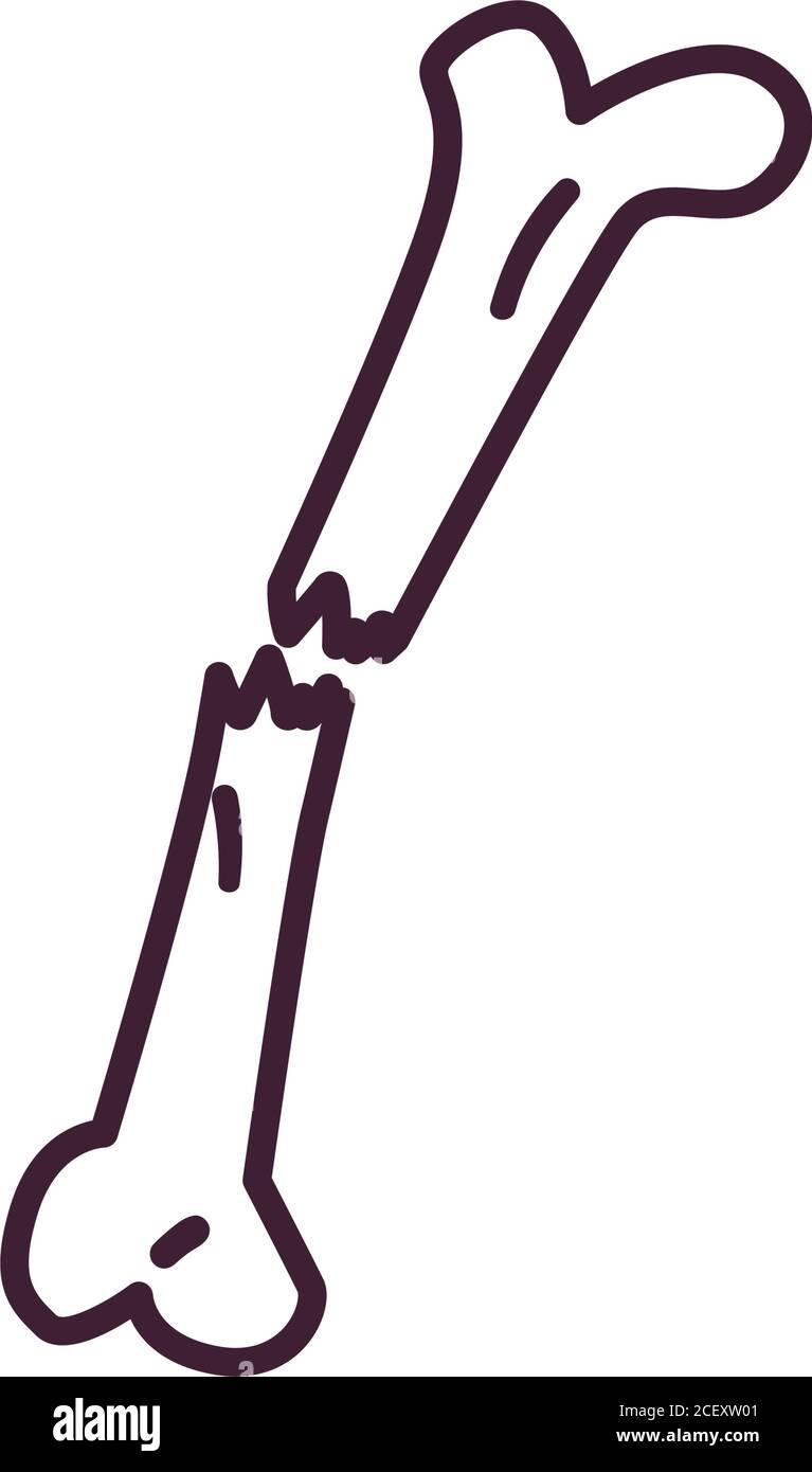 broken bone line style icon design, Human body person people health ...