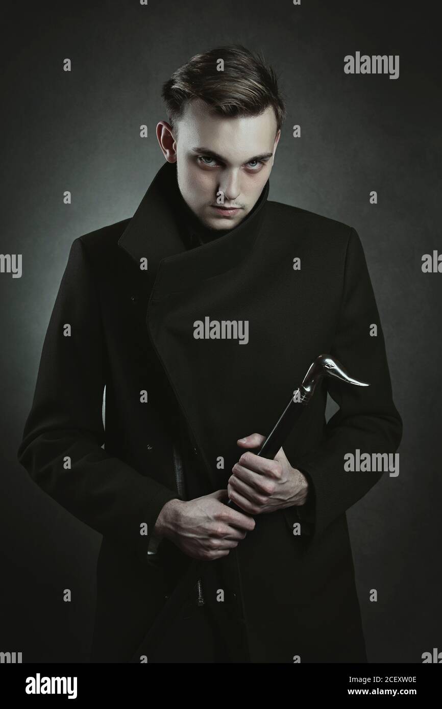 Portrait of a modern dangerous vampire Stock Photo - Alamy