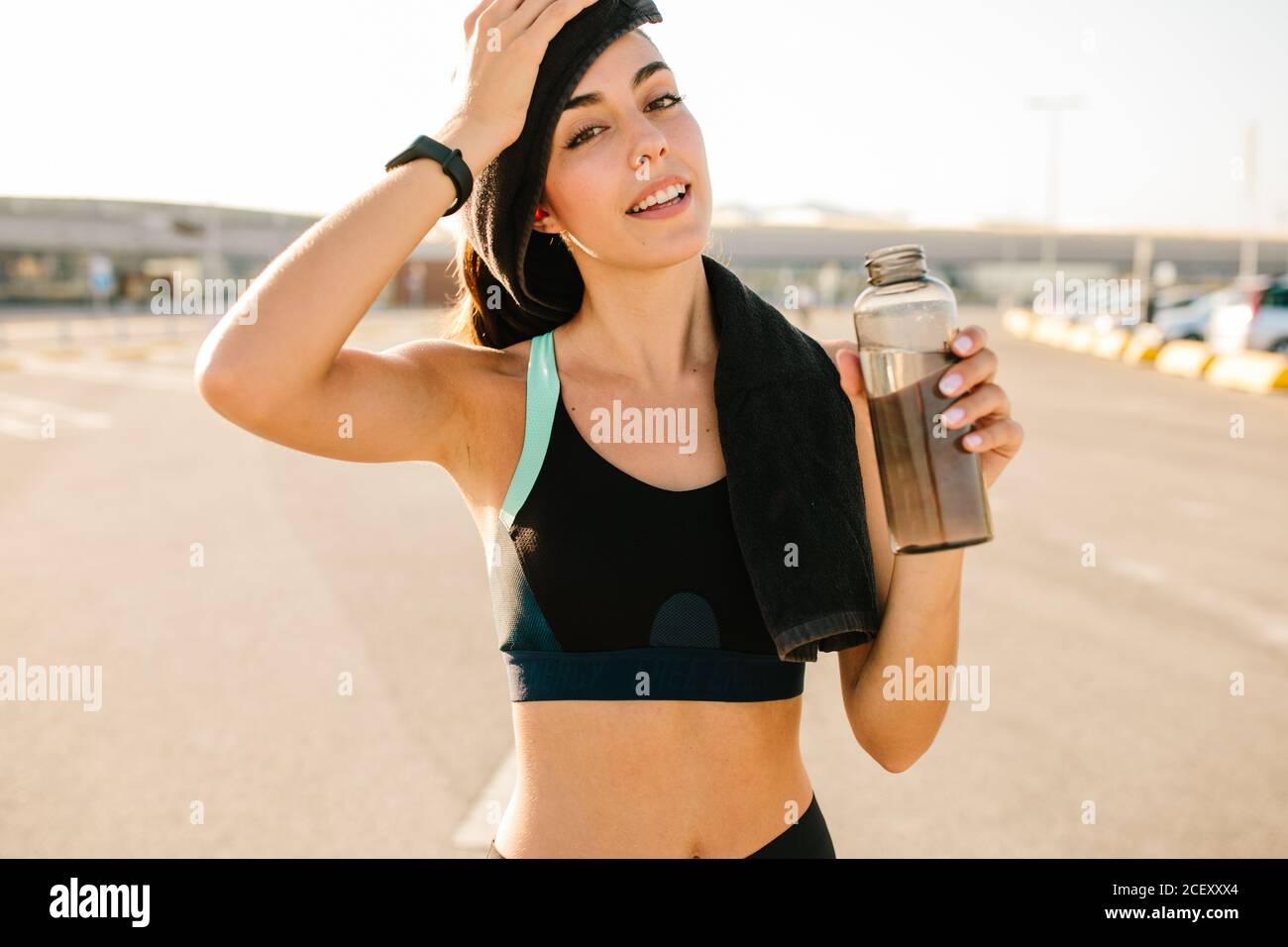 Wiping her head hi-res stock photography and images - Alamy
