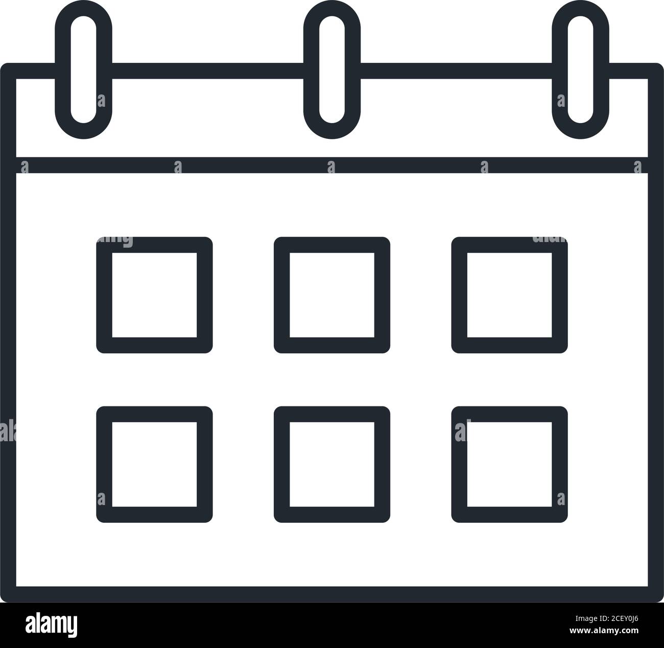 Calendar line style icon design, Planner time event moth date day page ...