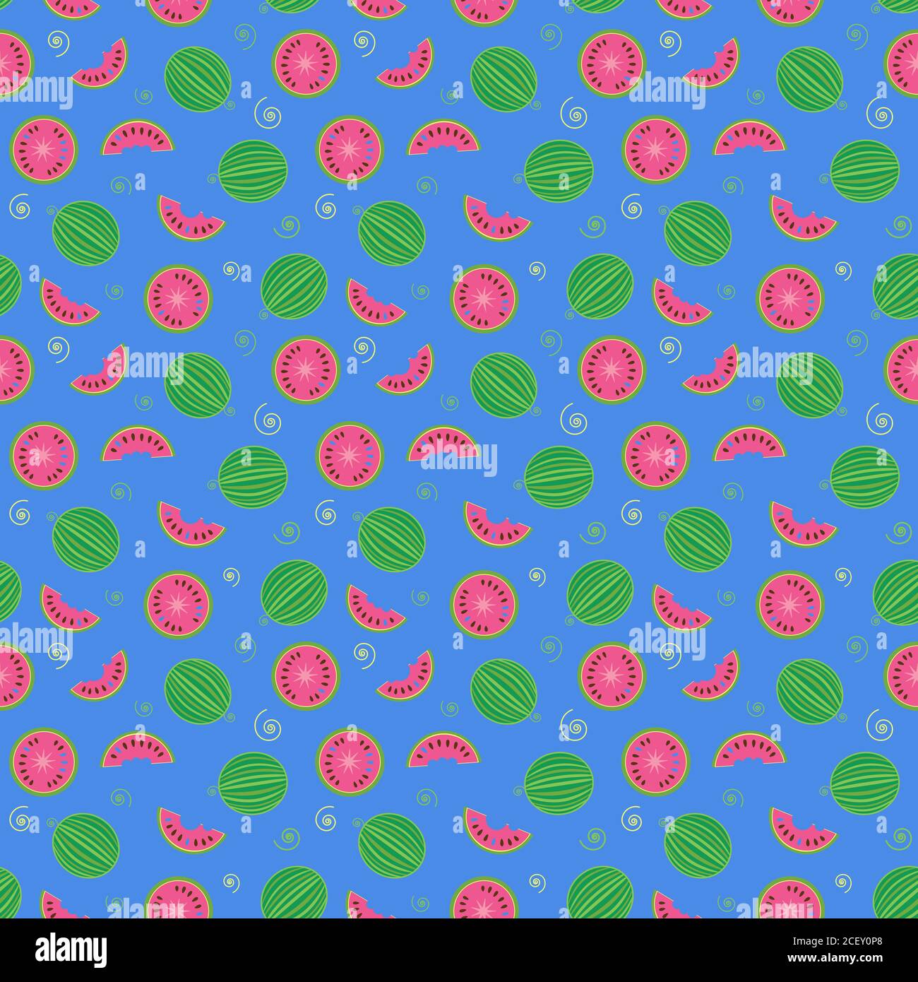 Seamless pattern watermelons blue hi-res stock photography and images ...