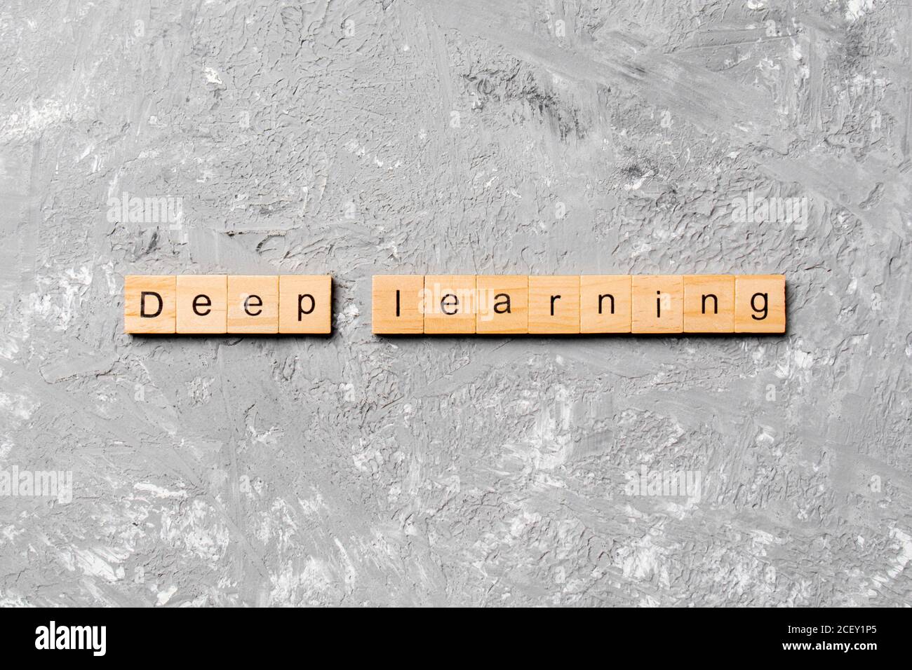 Deep Learning word written on wood block. Deep Learning text on wooden ...
