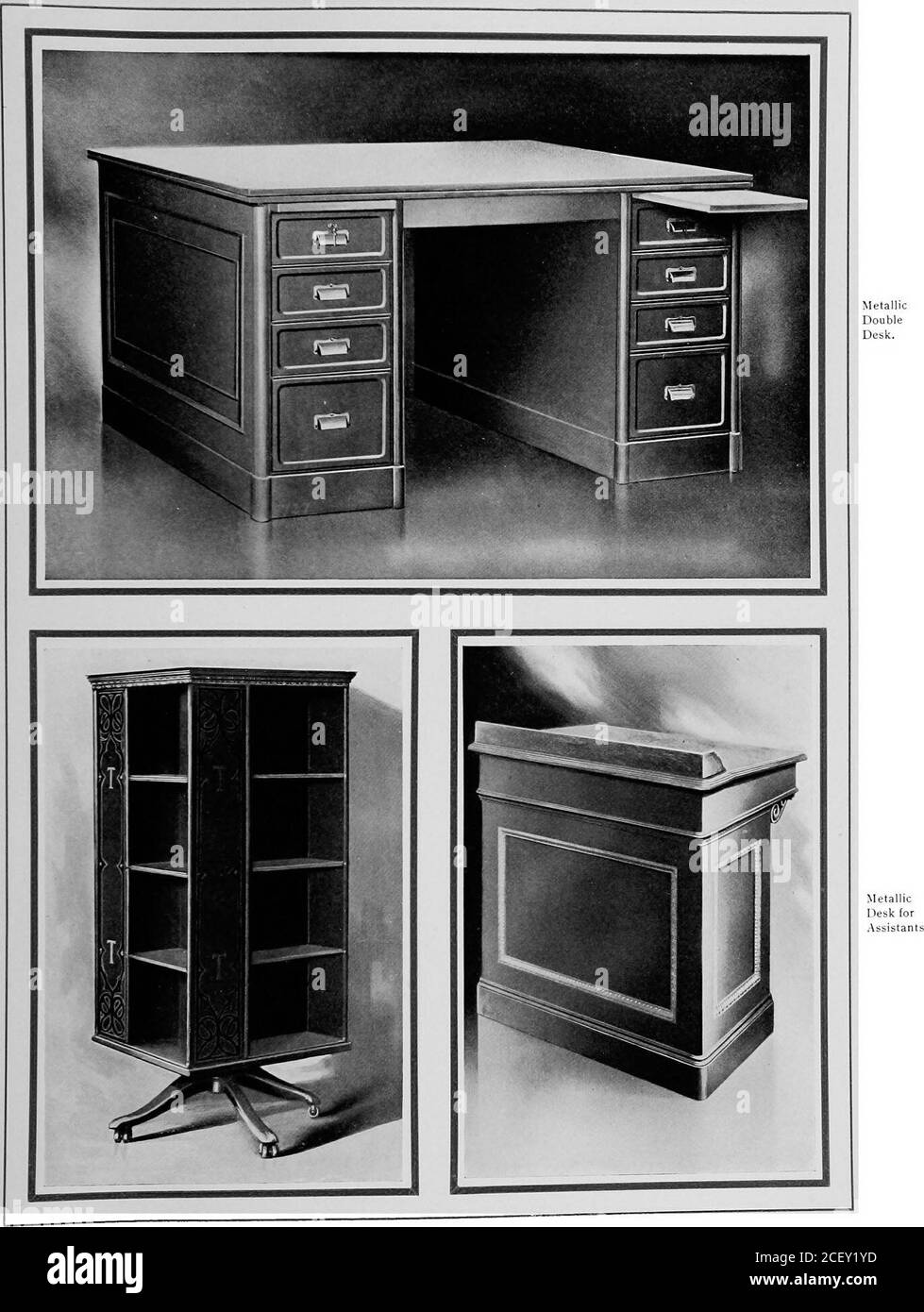 . Metallic book stacks and furniture for libraries; metallic filing ...