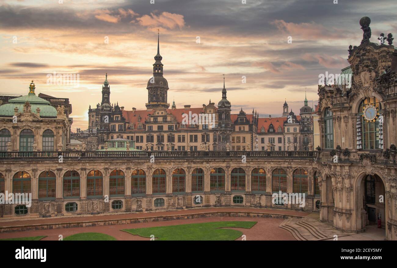 Dresden in Germany. architecture of the reconstructed old city Stock ...