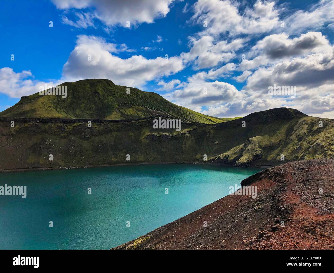 Hnausapollur also called Blahylur is Azure Blue Crater Lake in the ...