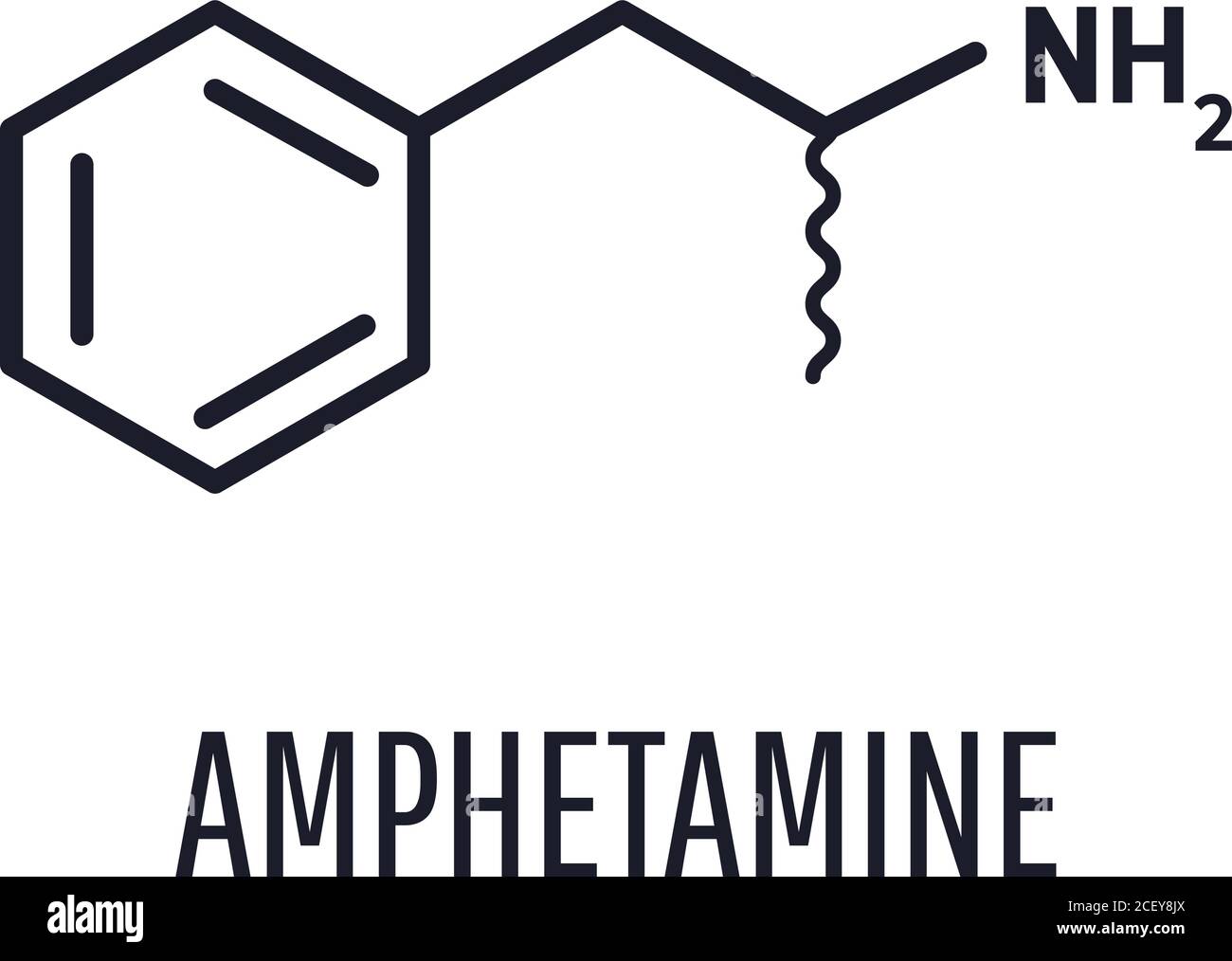 Amphetamine chemical structure stimulant Stock Vector Images - Alamy