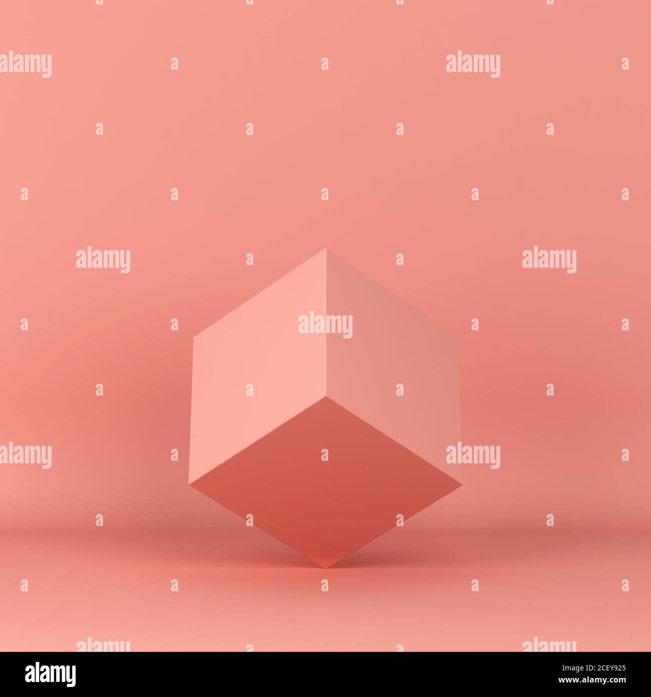 Single cube standing. Minimal scene. 3d illustration Stock Photo - Alamy