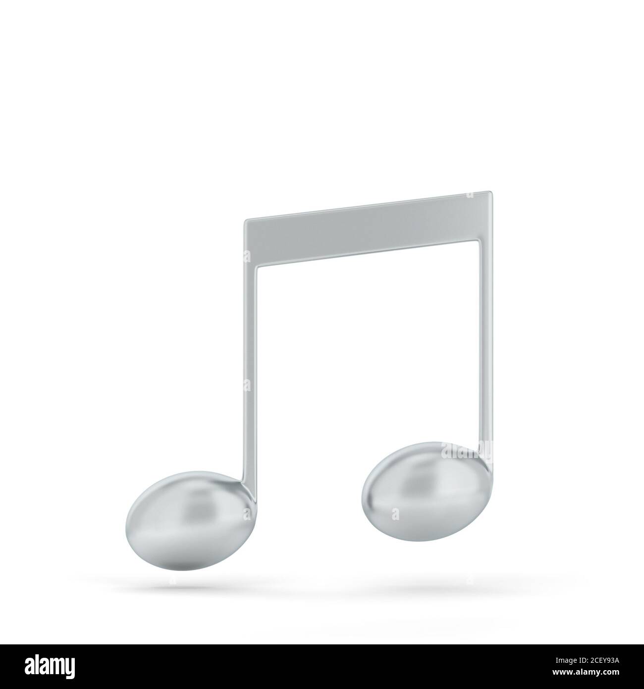 Single music note. 3d illustration isolated on white background Stock ...