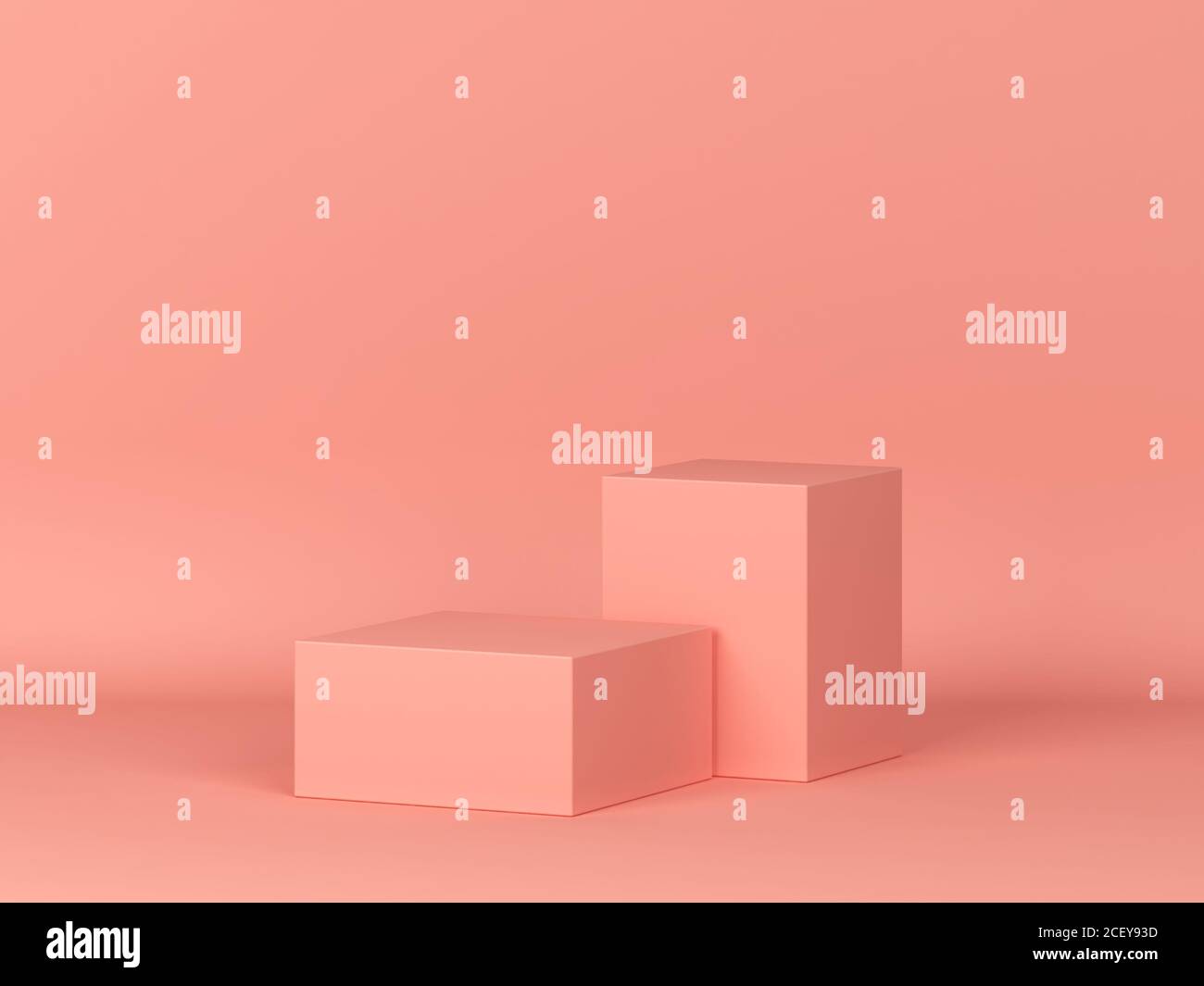 Two podiums standing. Minimal scene. 3d illustration Stock Photo - Alamy