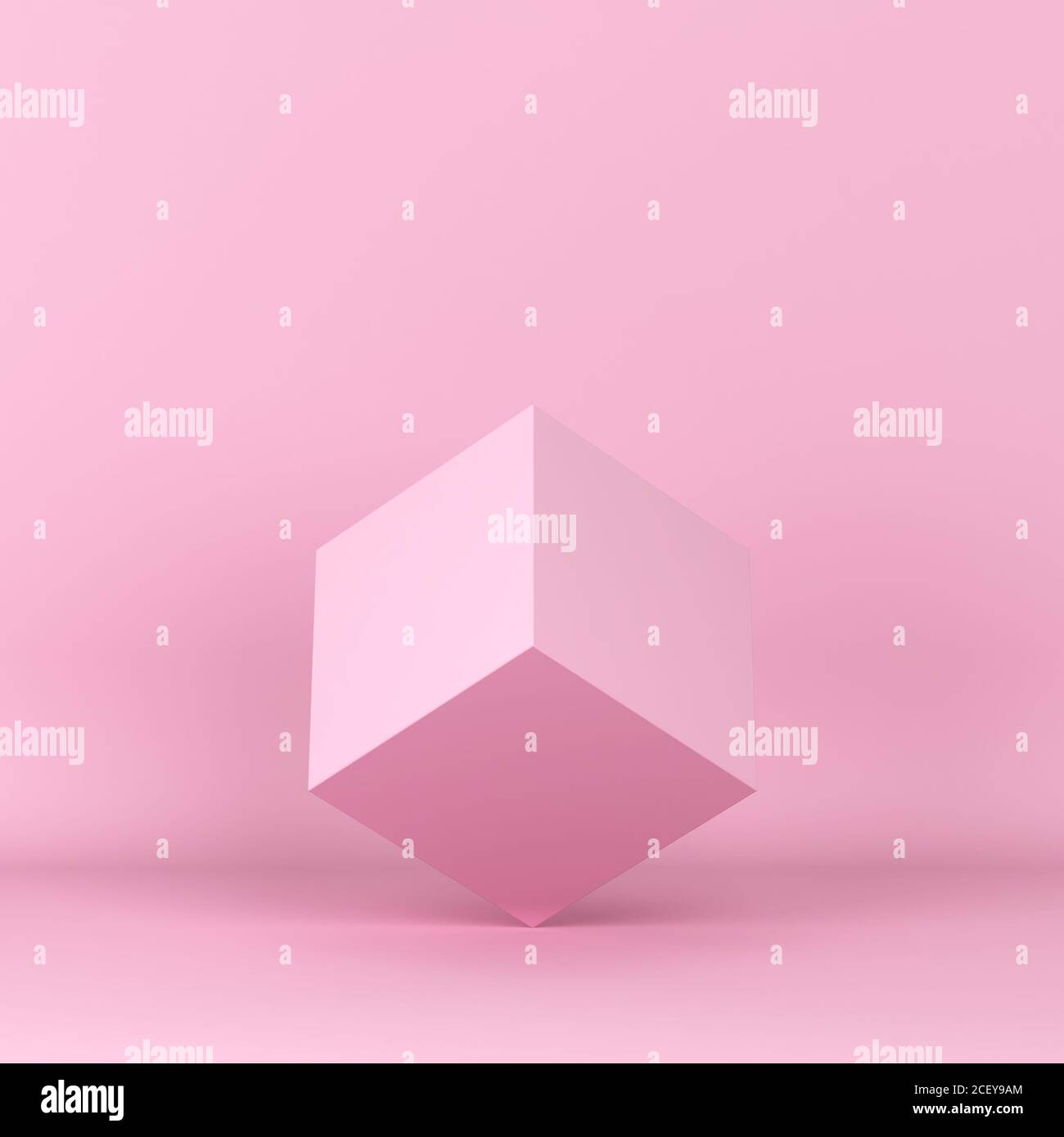 Single cube standing. Minimal scene. 3d illustration Stock Photo - Alamy