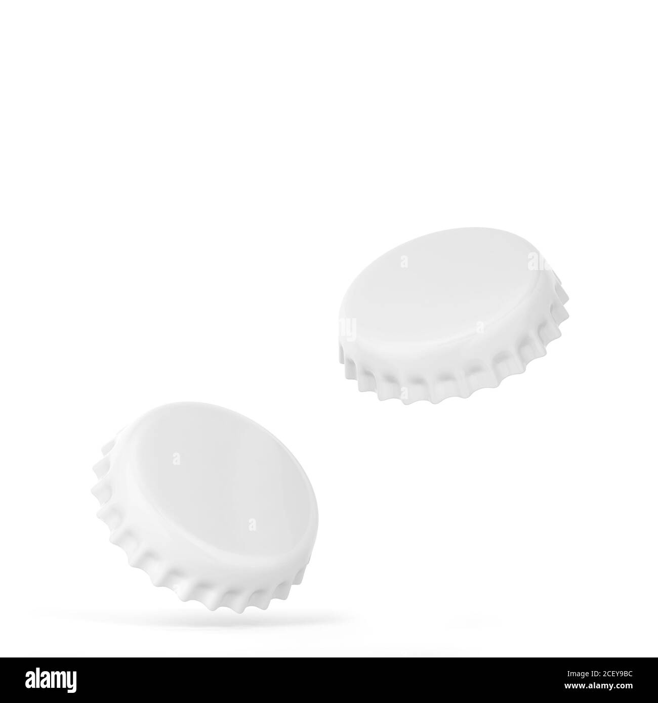 Blank bottle cap mockup. 3d illustration isolated on white background ...