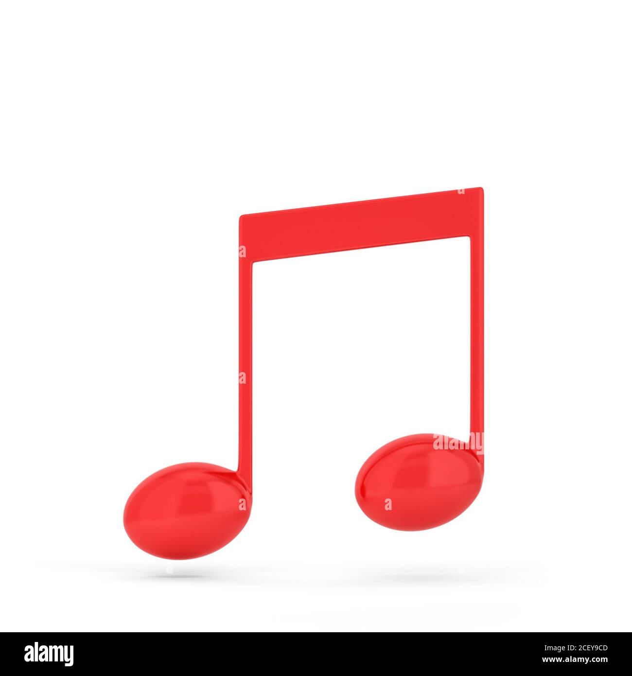 Single music note. 3d illustration isolated on white background Stock ...