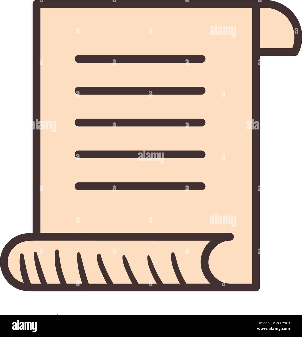 Document paper line and fill style icon design, Data archive and information theme Vector ...
