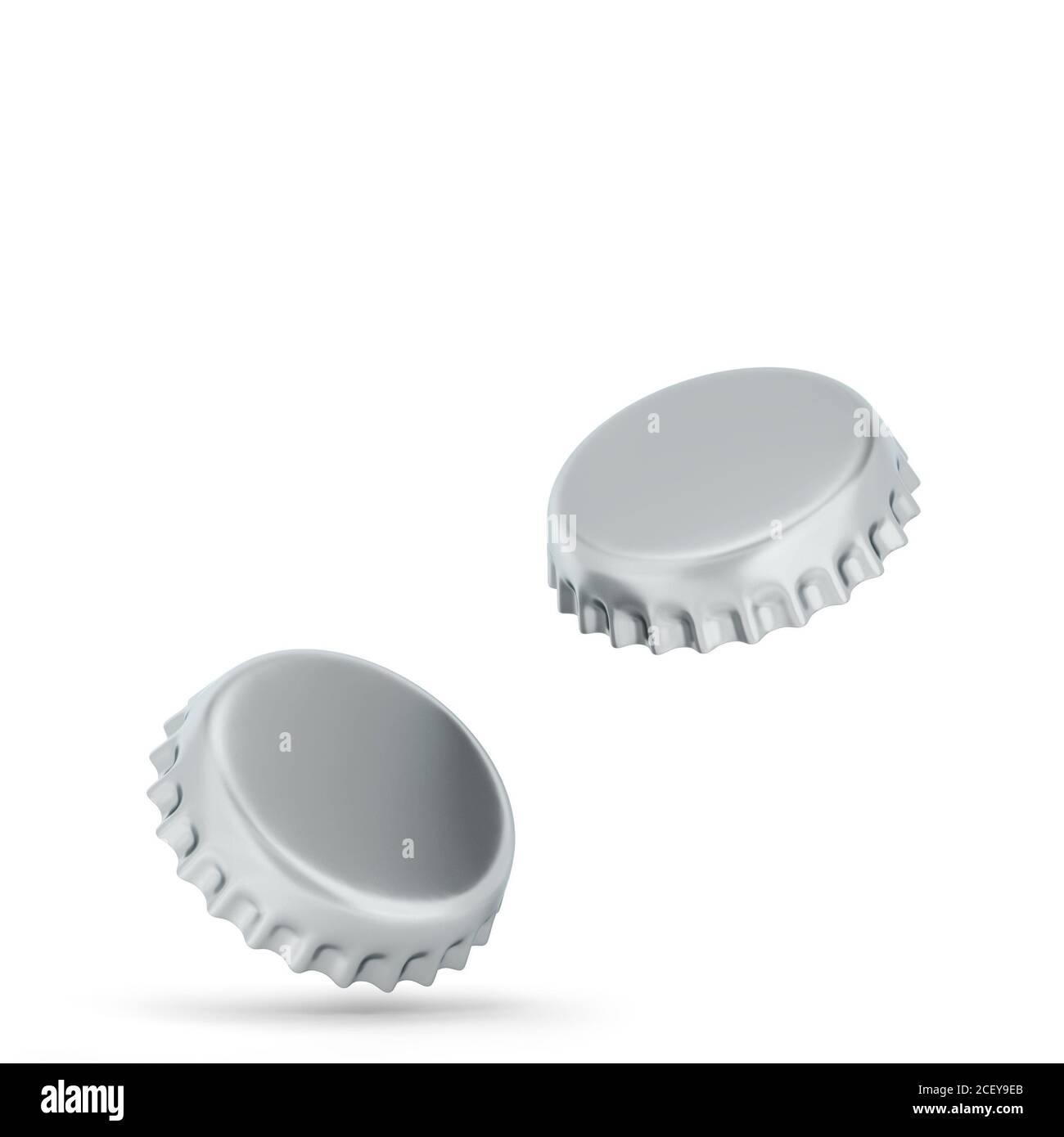 Blank bottle cap mockup. 3d illustration isolated on white background ...