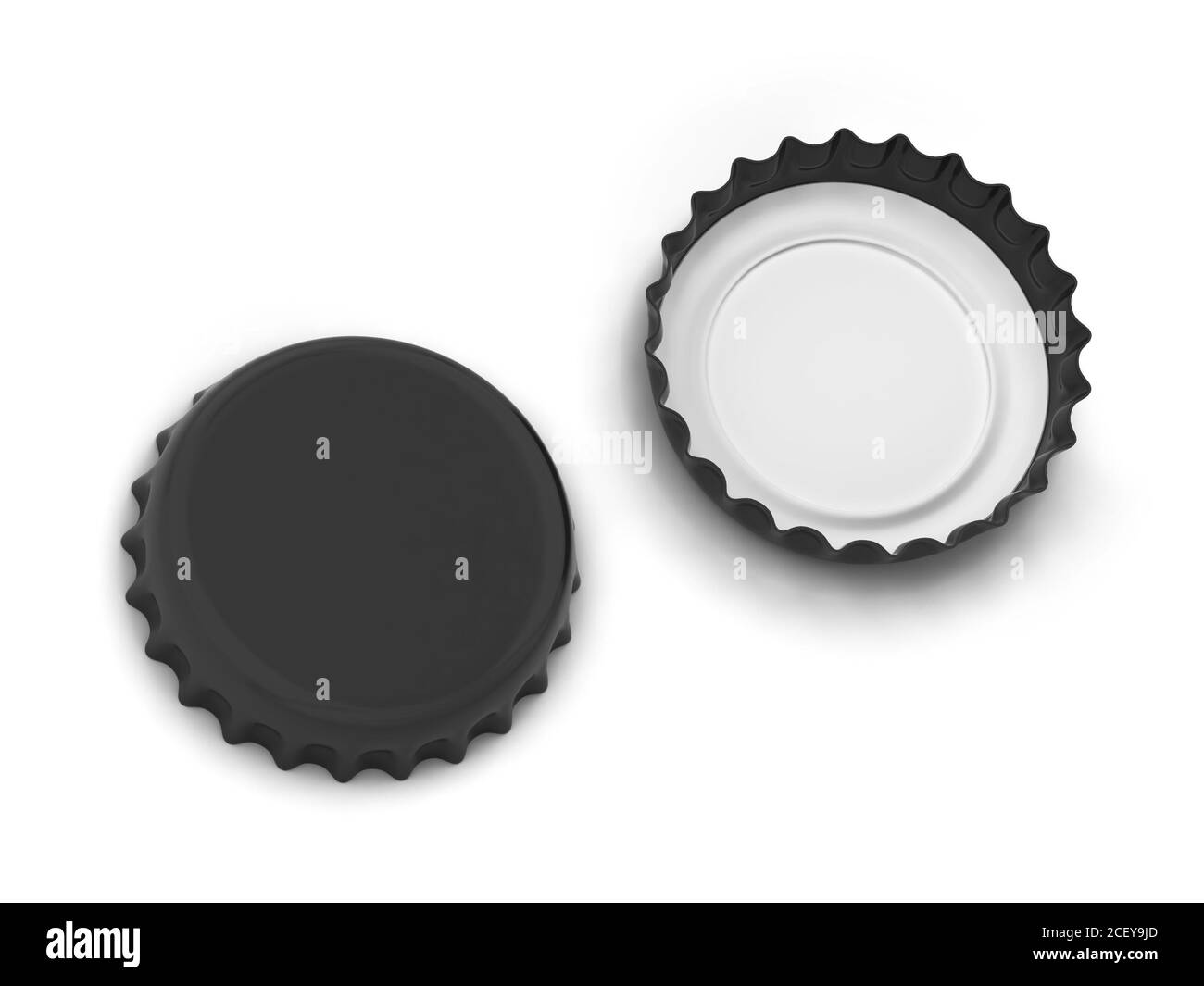 Blank bottle cap mockup. 3d illustration isolated on white background ...