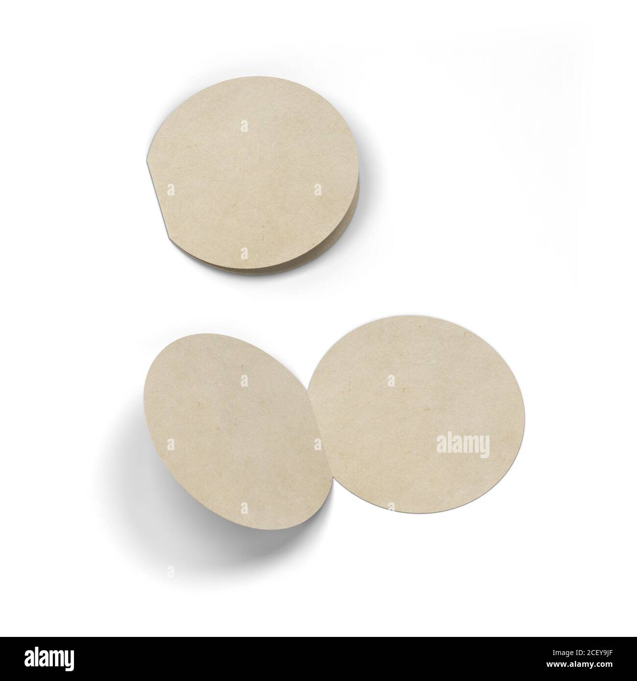 Blank bi-fold round brochure. 3d illustration isolated on white ...