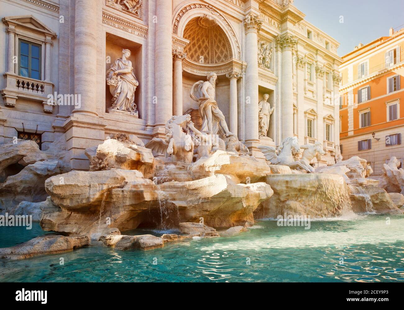 The famous Trevi Fountain in Rome at sunset Stock Photo - Alamy