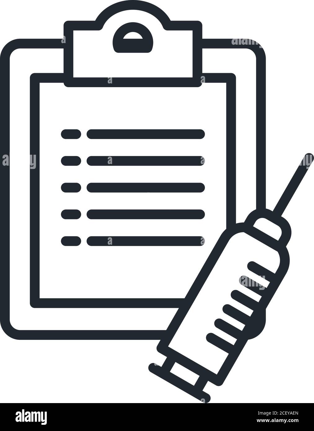 document with injection line style icon design of Medical care health ...