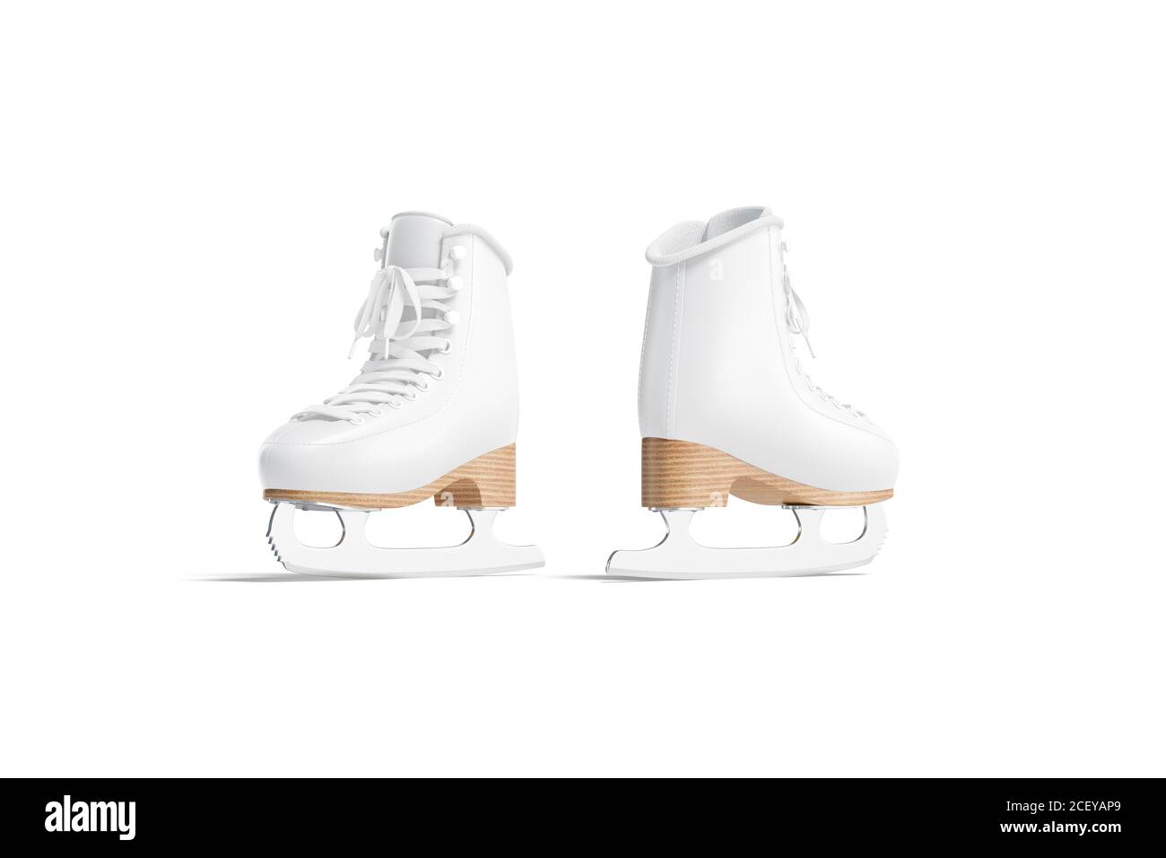 Blank white ice skates mock up, front and back view Stock Photo - Alamy